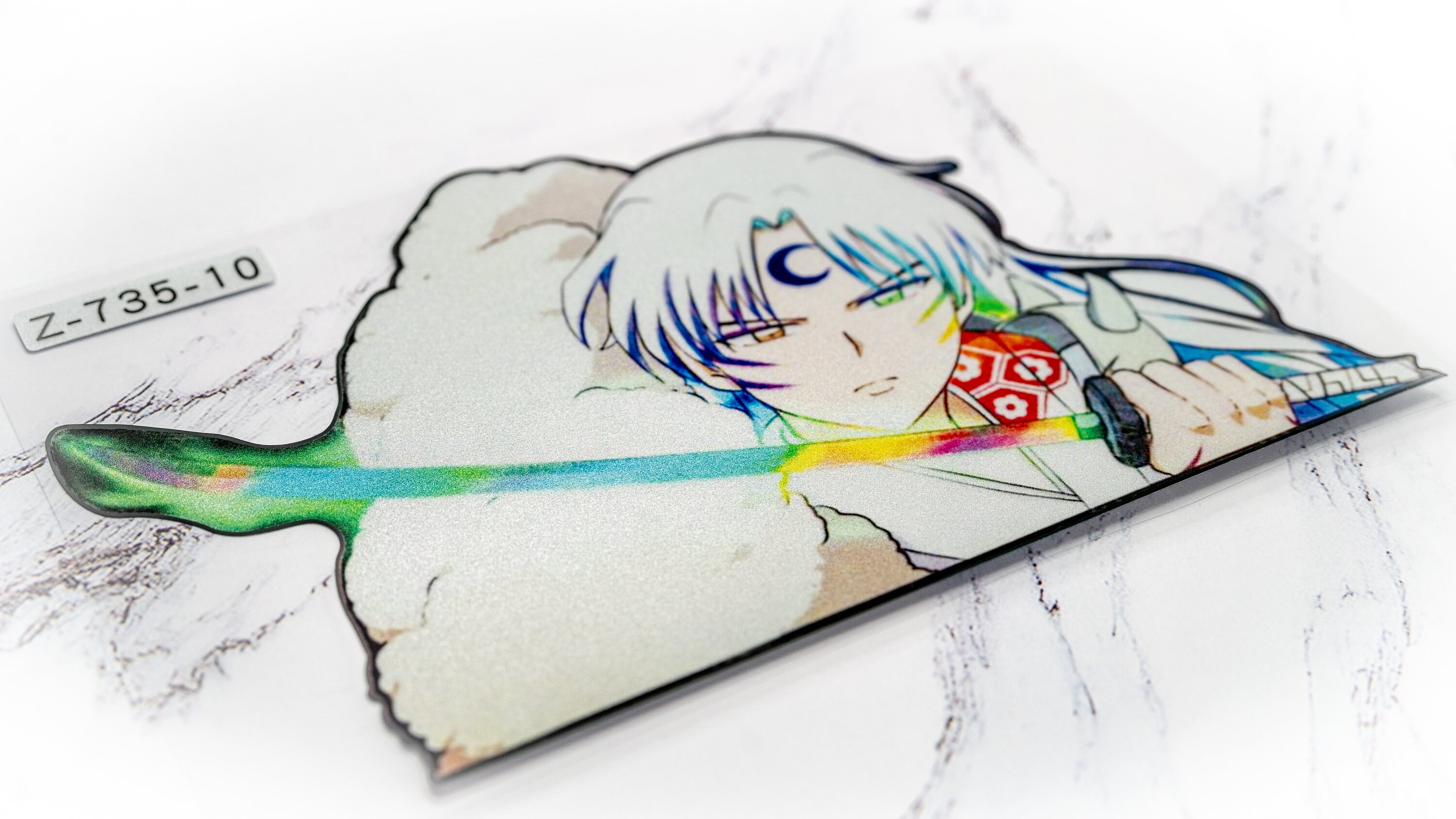 Anime Reflective Moon Sword Peeker Sticker - Etsy