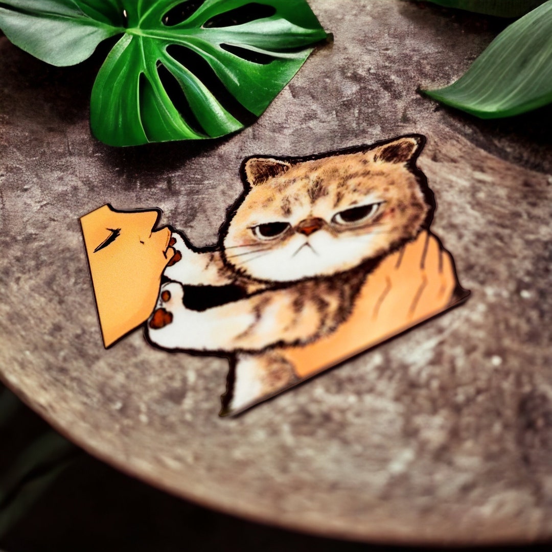 Cute Disgusted Cat Sticker Peeker - Etsy