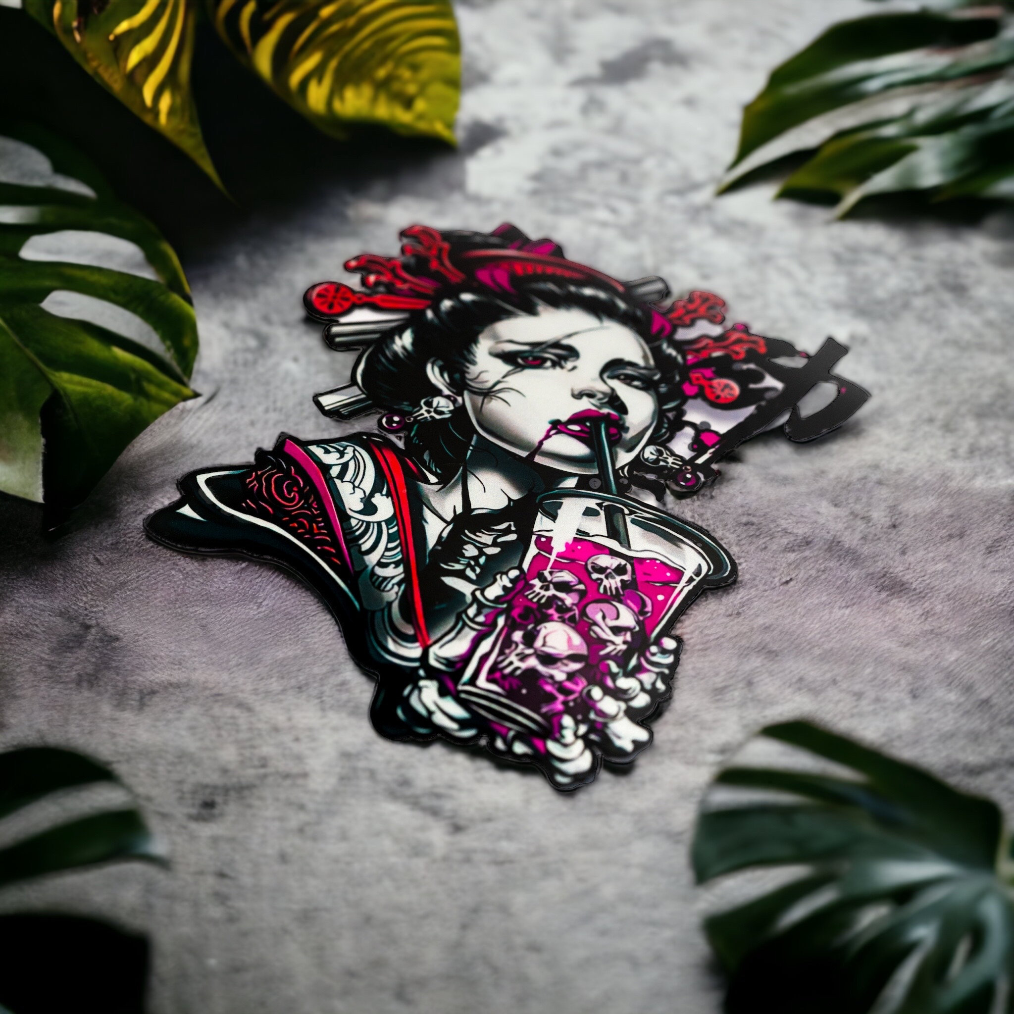 Japanese Geisha Boba Girl Sticker - Etsy