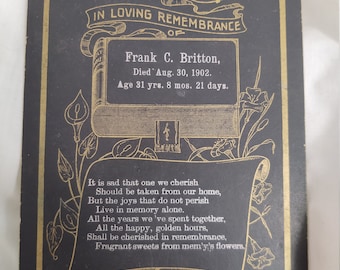 Antique Funeral Card | Etsy