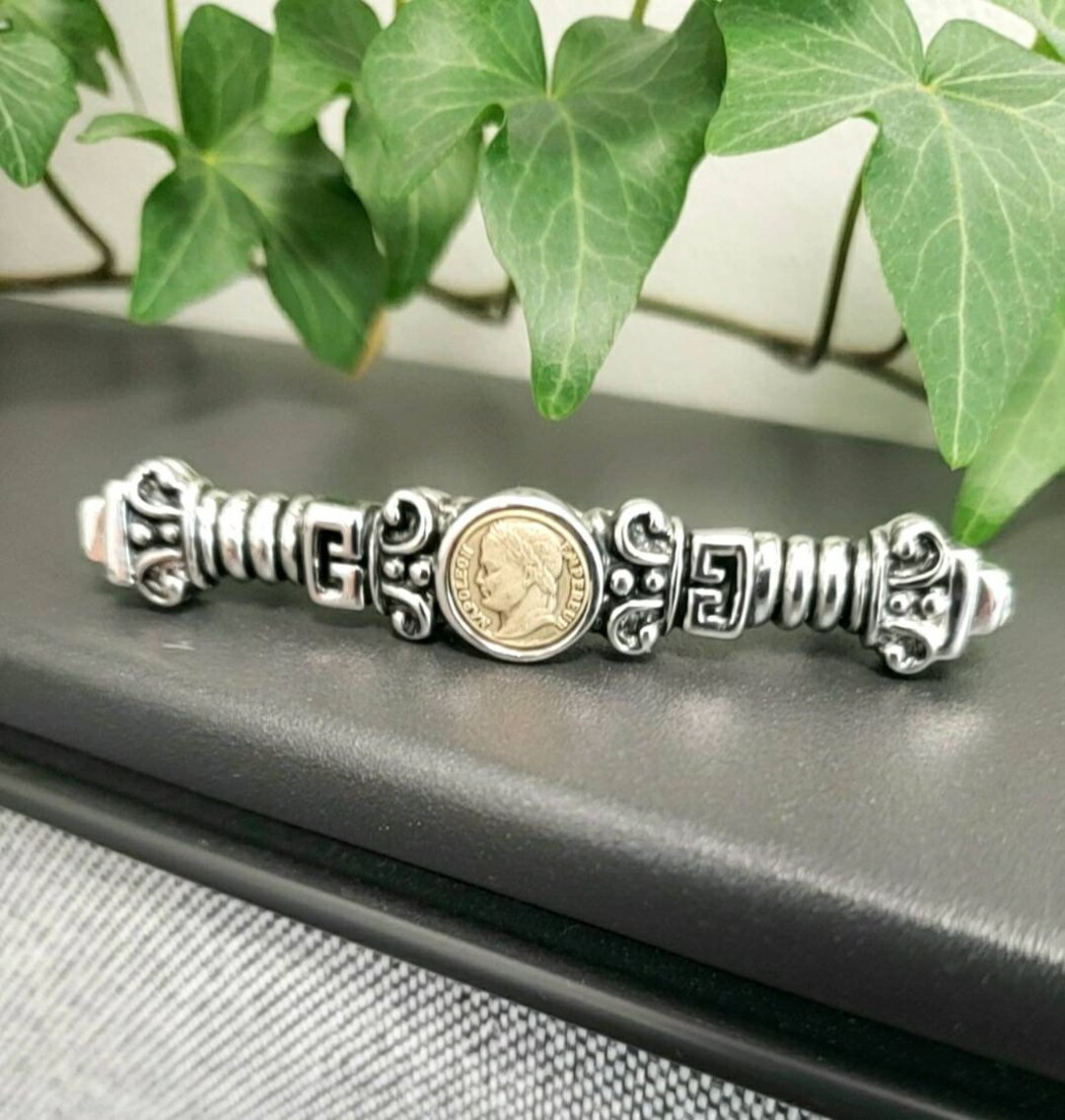 Vintage Napoleon Empereur Coin Style Silver Tone Bar Brooch - Etsy