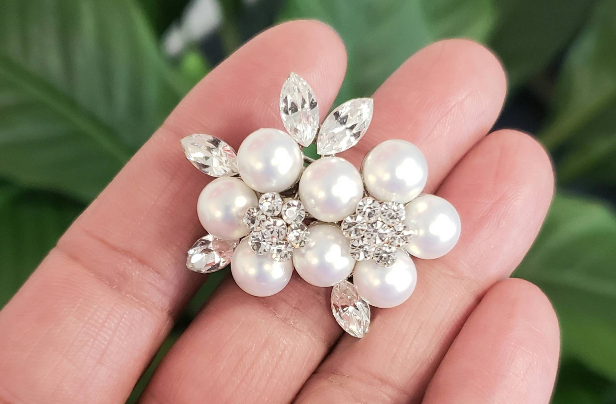 Vintage Stunning Faux Pearl and Crystal Wedding, Mother of the Bride ...