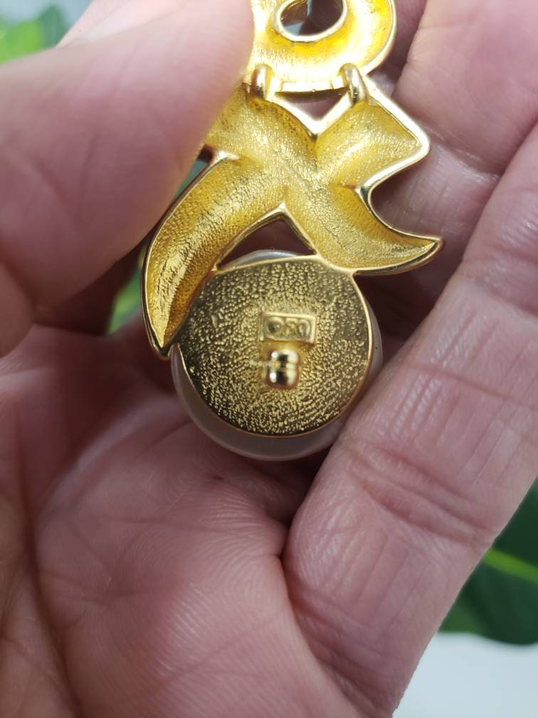 Vintage 1980s Signed FO Abstract (fernando Originals) Matte Gold Tone ...