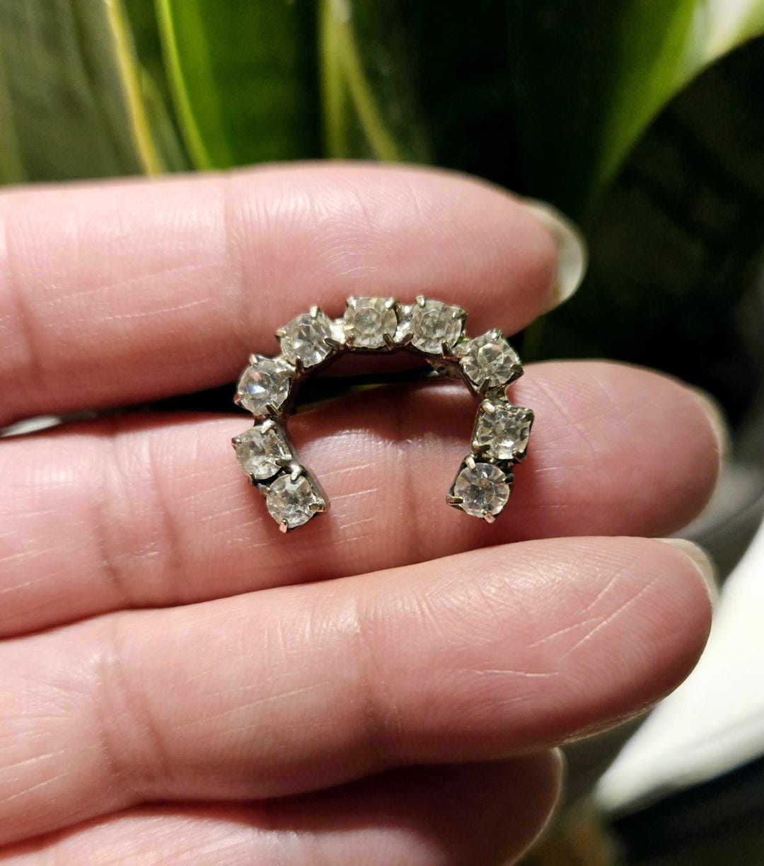 Vintage Horseshoe Lapel Pin Rhinestone Silverstone - Etsy