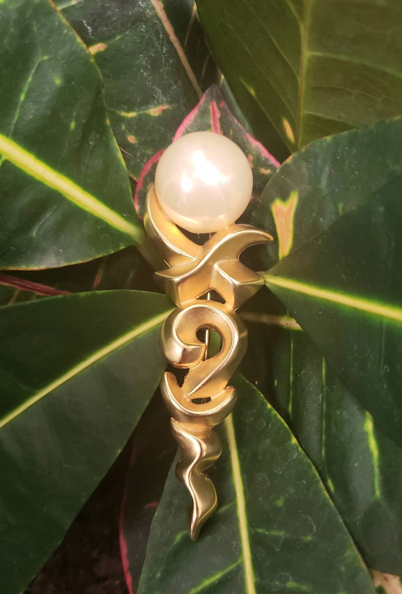 Vintage 1980s Signed FO Abstract (fernando Originals) Matte Gold Tone ...