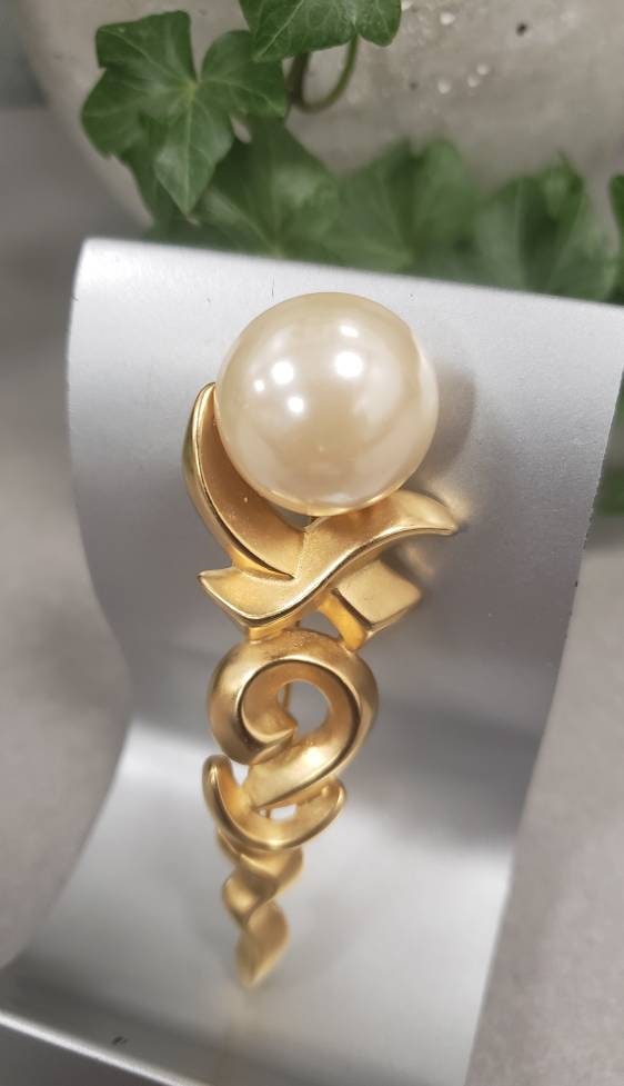 Vintage 1980s Signed FO Abstract (fernando Originals) Matte Gold Tone ...