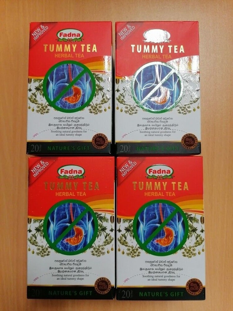 Fadna Tummy Tea 20 Bags Pure Ayurvedic Herbal Weight Loss Slim Ceylon ...