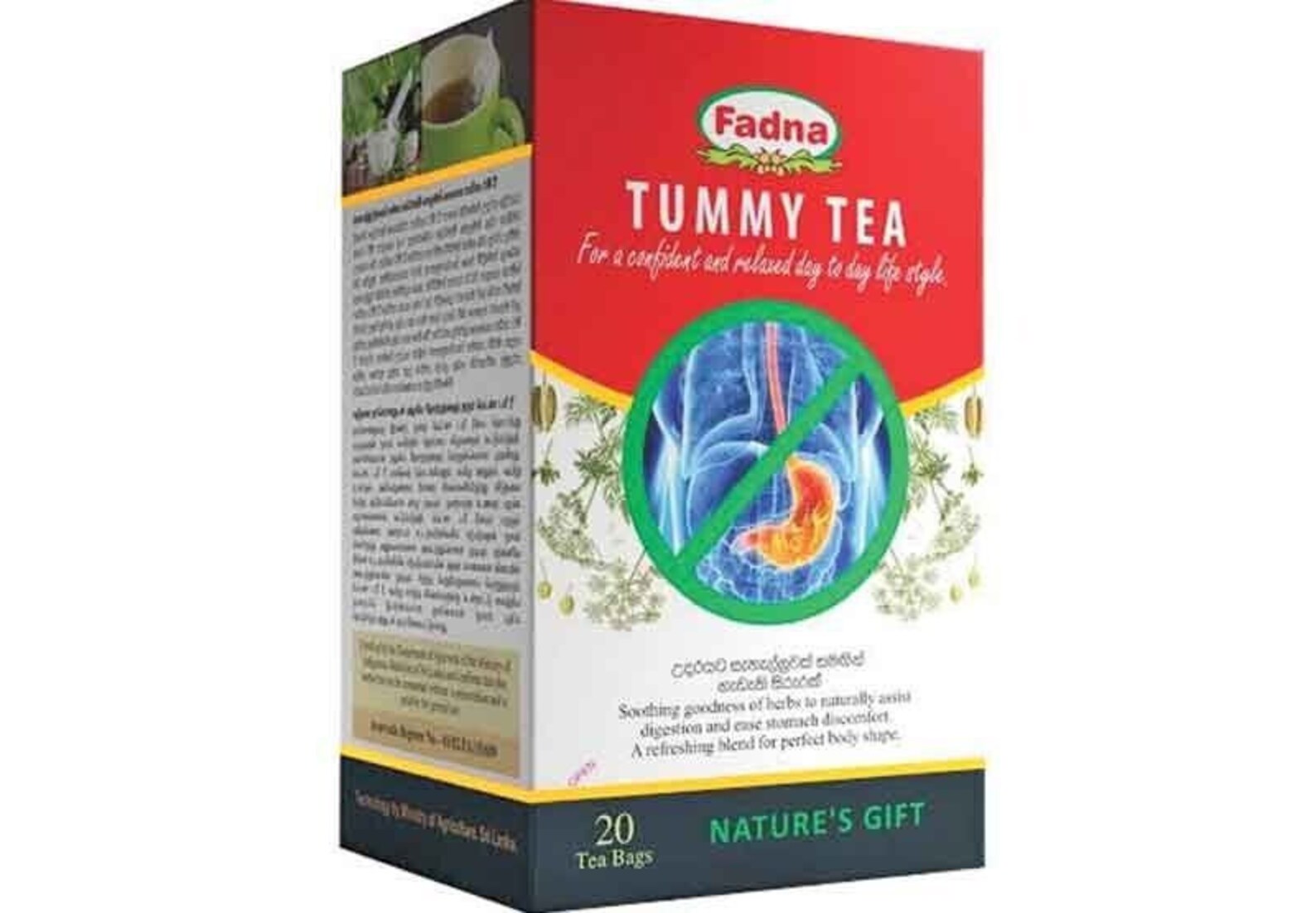 Fadna Tummy Tea 20 Bags Pure Ayurvedic Herbal Weight Loss Slim Ceylon ...