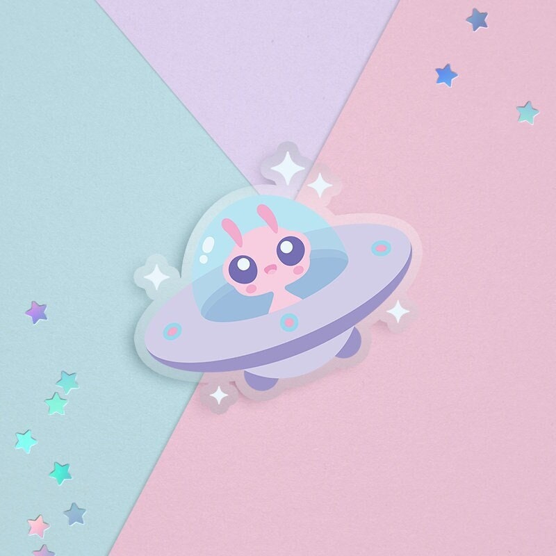UFO Sticker Kawaii Alien Cute Space Space Decal Pastel Space Alien ...
