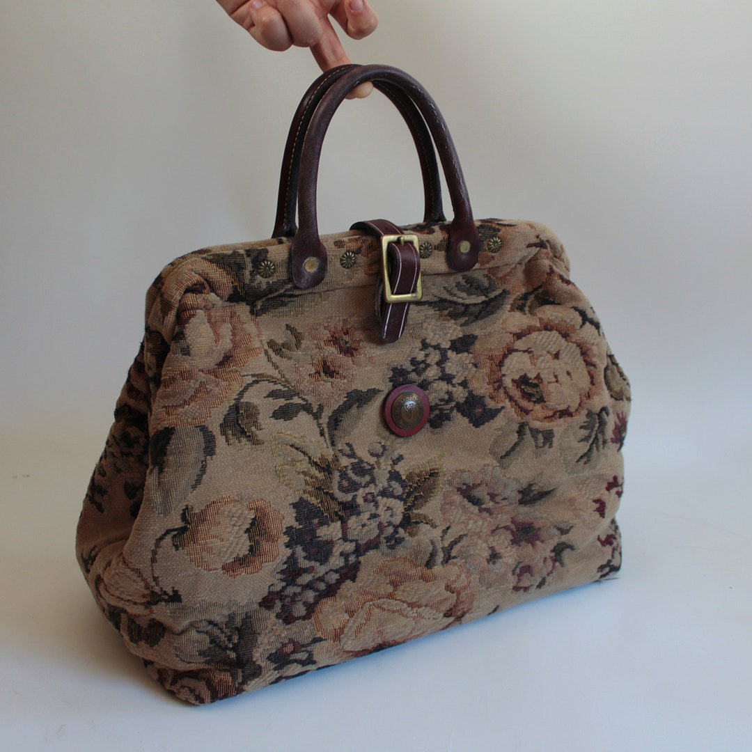 Vintage Victorian Traveler Antique Style Tapestry Bag, Vintage Luggage ...