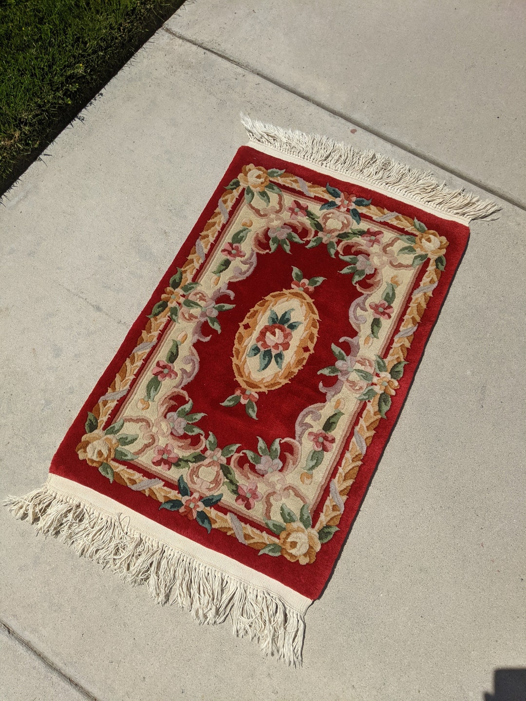Stunning Vintage Aubusson Rug French Style, Vintage Wool Rug, Vintage ...