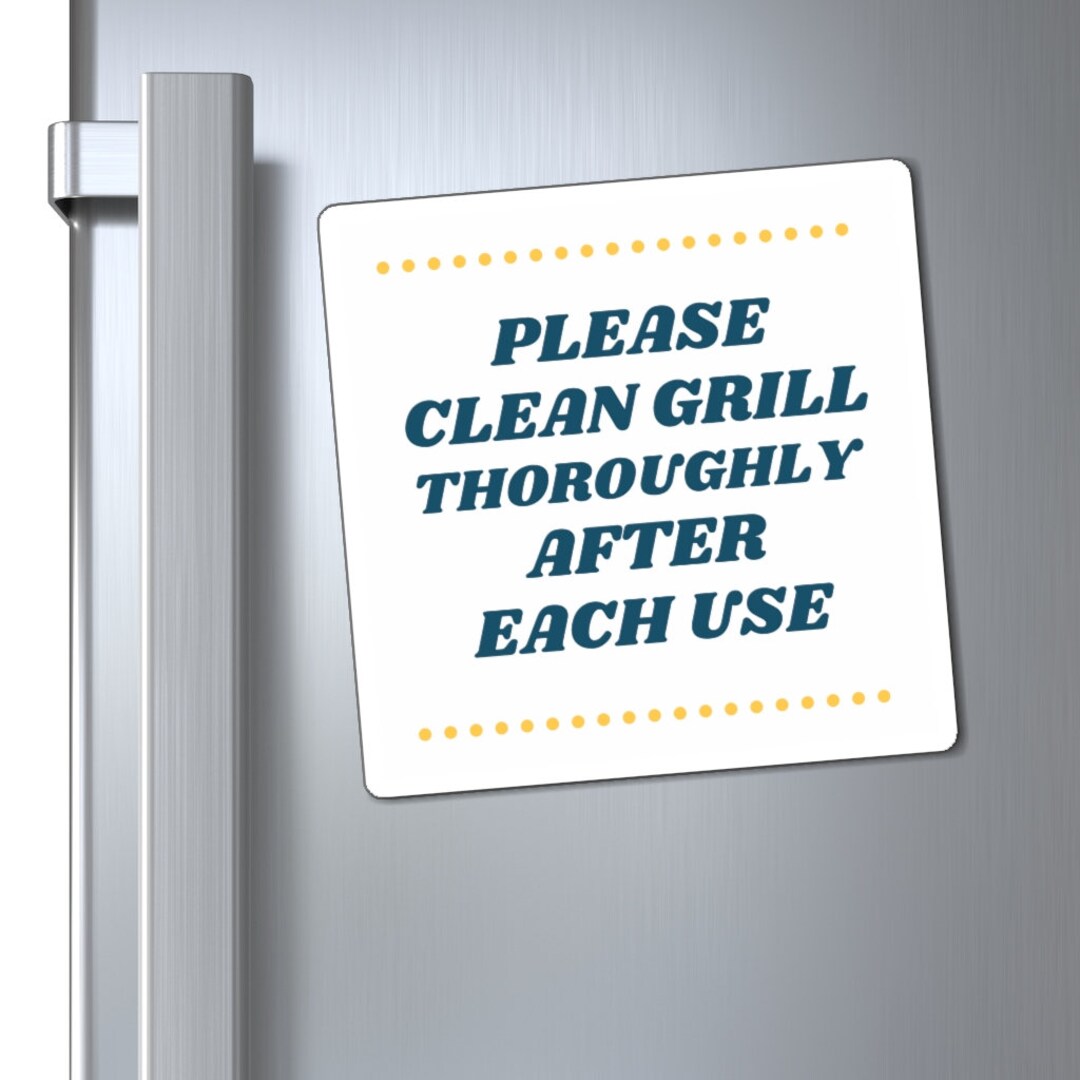 Please Clean Grill Reminder Magnet - Text Only Version - Etsy