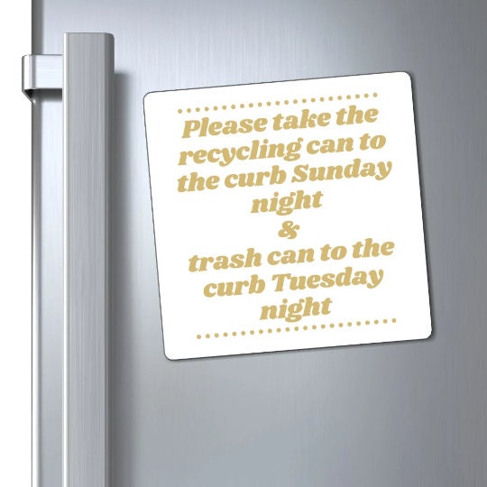 Trash Day Reminder Magnet for Strs - Etsy