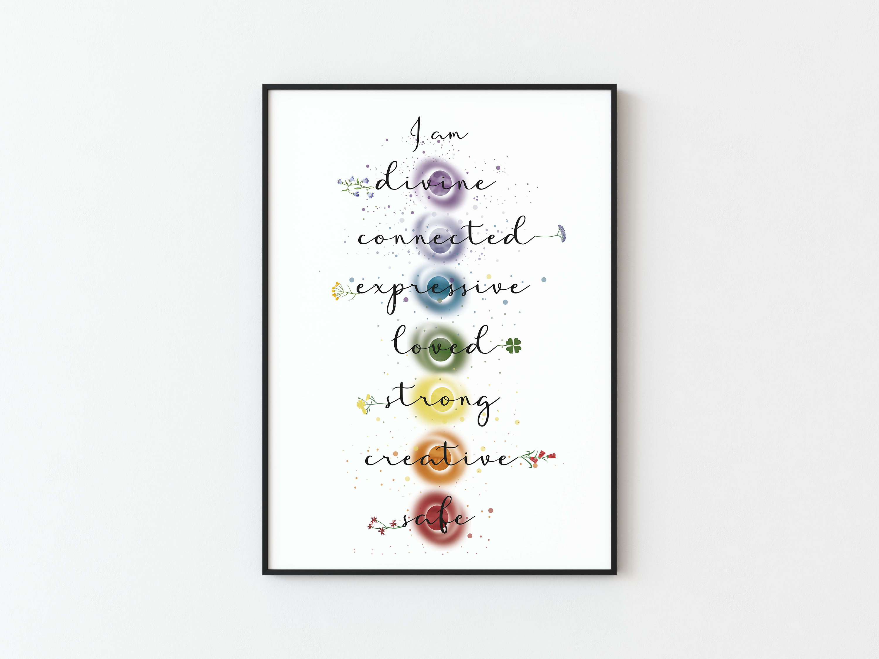Chakra Symbols I Am Wall Art Print Yoga Abstract Wall Art - Etsy