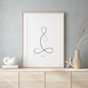 Continuous Line Art Inhale Exhale Resolute Yoga Pose Illustration Art ...