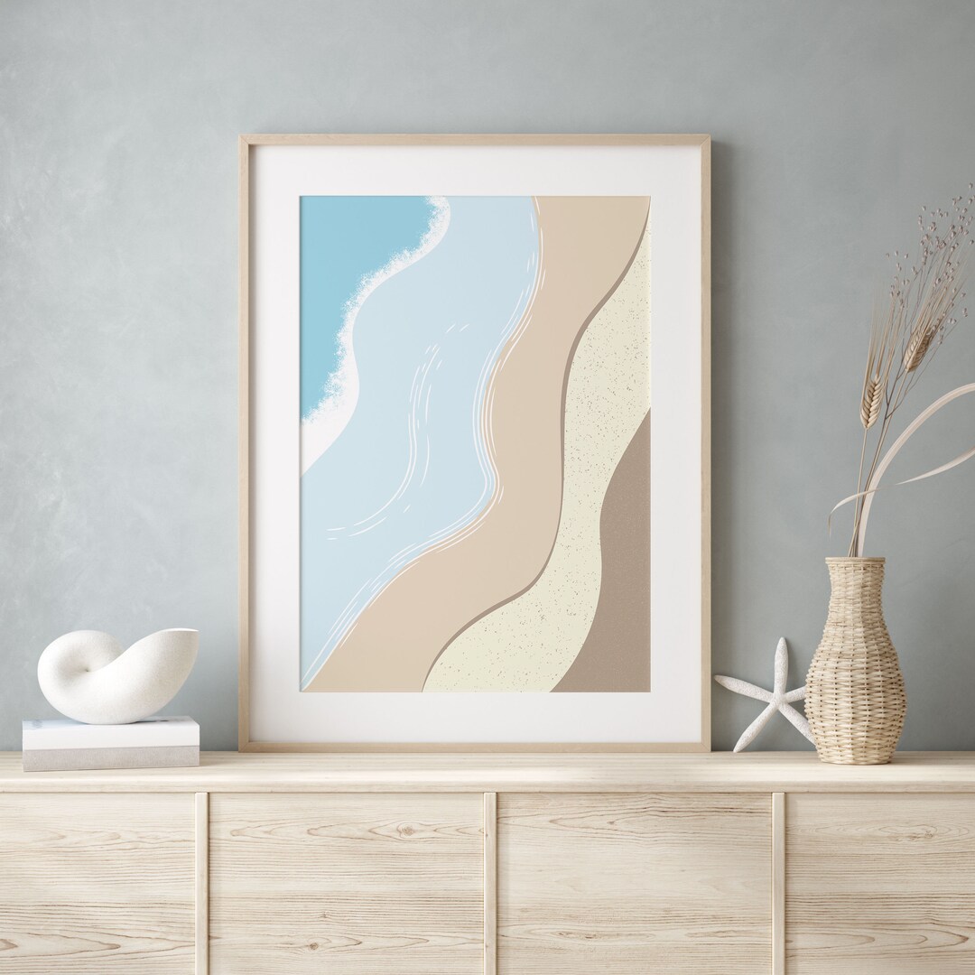 Abstract Beach Print Boho Art Print | Summer Holiday | Abstract Wall ...
