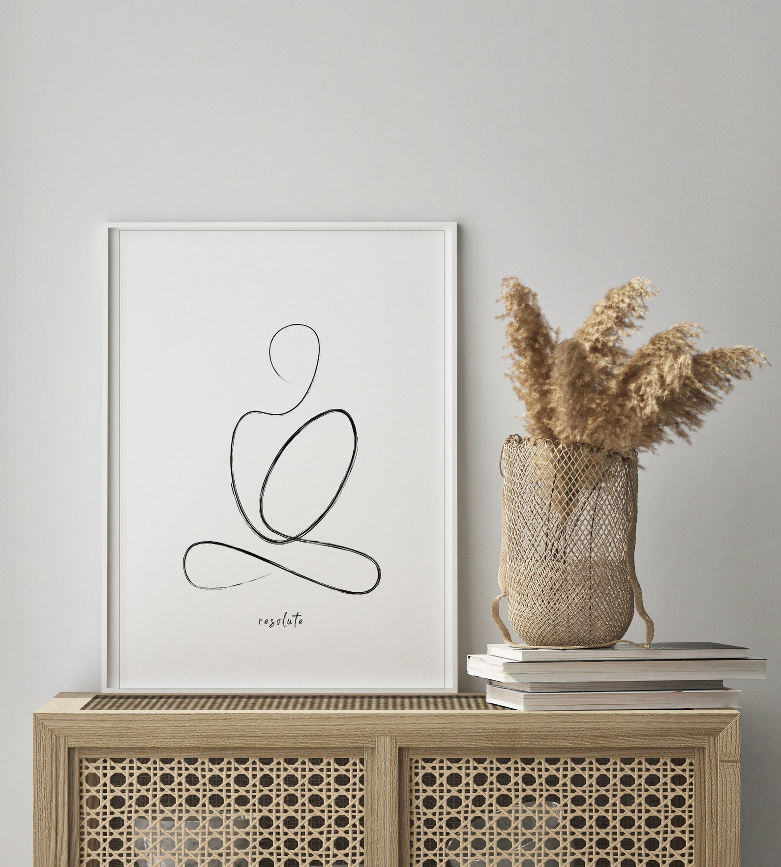 Continuous Line Art Inhale Exhale Resolute Yoga Pose - Etsy