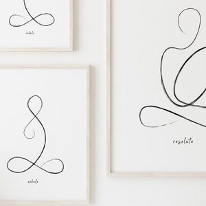 Continuous Line Art Inhale Exhale Resolute Yoga Pose Illustration Art ...