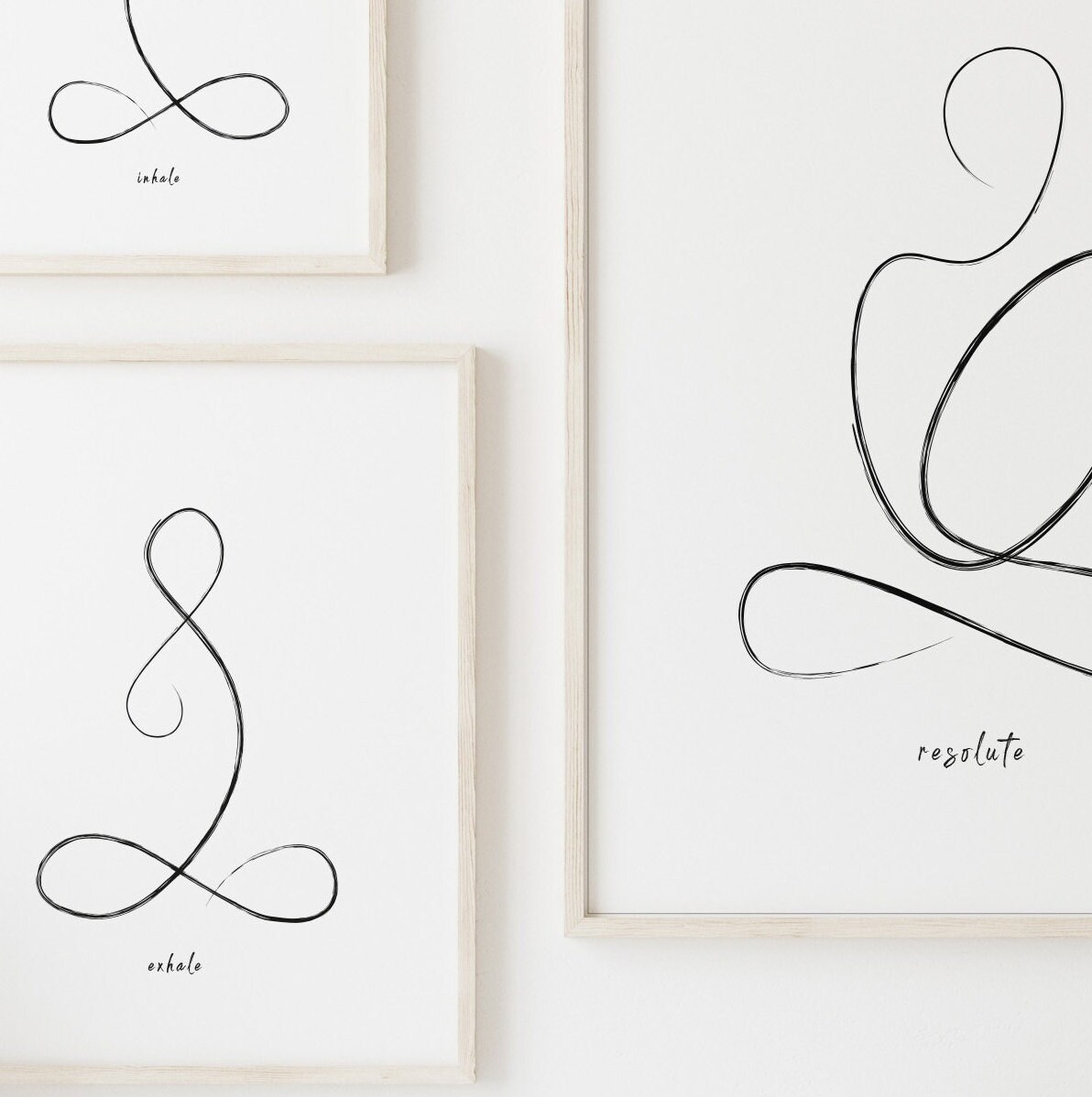 Continuous Line Art Inhale Exhale Resolute Yoga Pose - Etsy