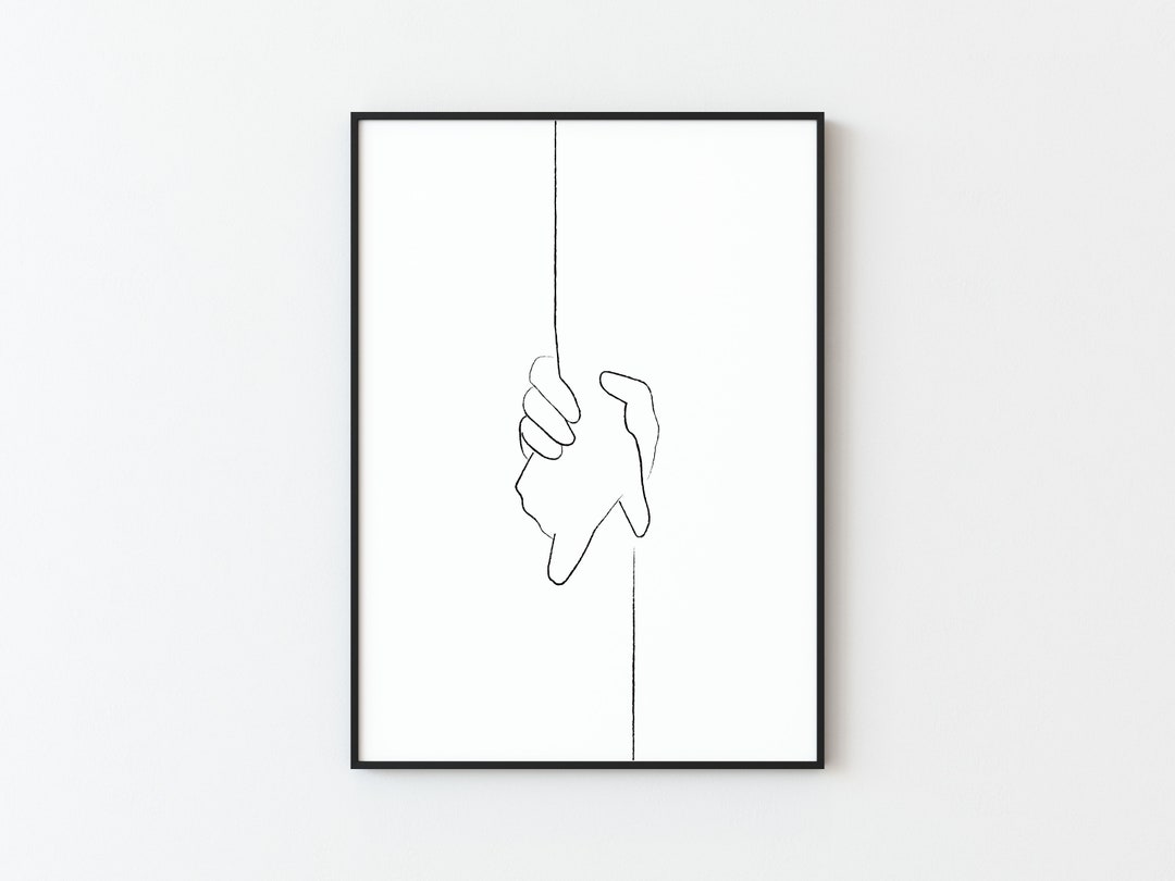 Holding Hands Abstract Hand Drawing Art Print Wall Art - Etsy