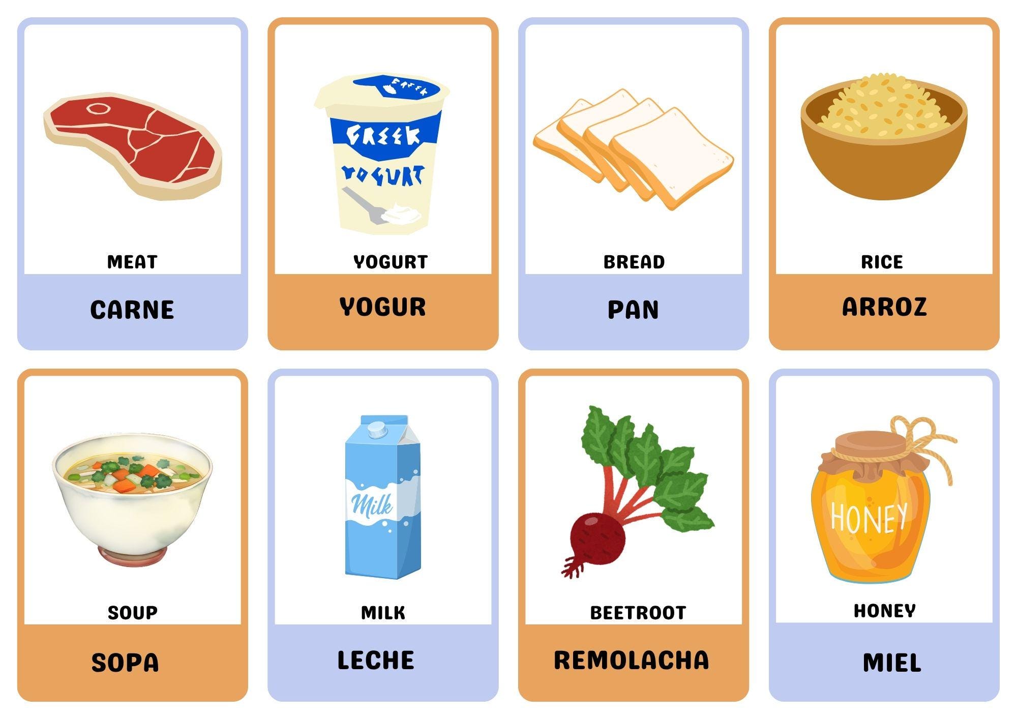 Food Likes and Dislikes in Spanish; English-spanish Homeschooling ...