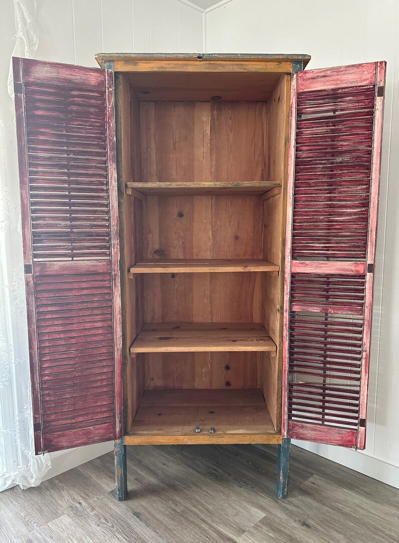 RARE FIND! Boho Chic Shutter Doors Cabinet / Armoire - Etsy