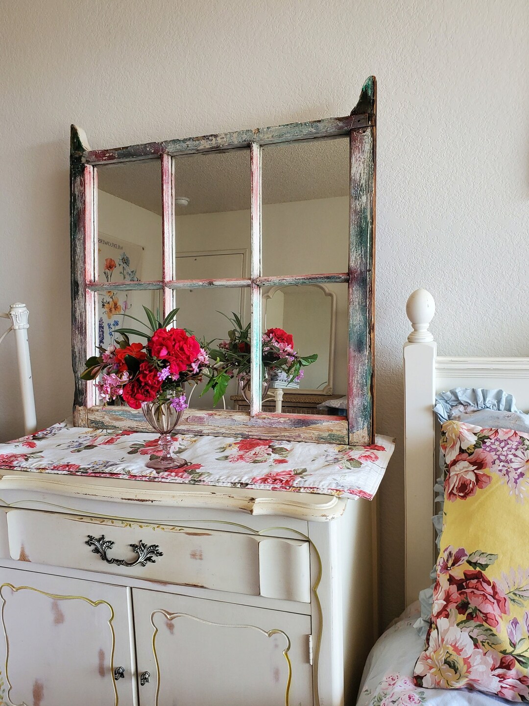 LOCAL PICKUP ONLY One of a Kind 6 Pane Layered Chippy Patina Vintage ...