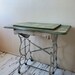 Vintage Cast Iron Sewing Machine Base With Sage Green Painted and ...
