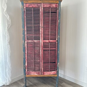 RARE FIND! Boho Chic Shutter Doors Cabinet / Armoire - Etsy