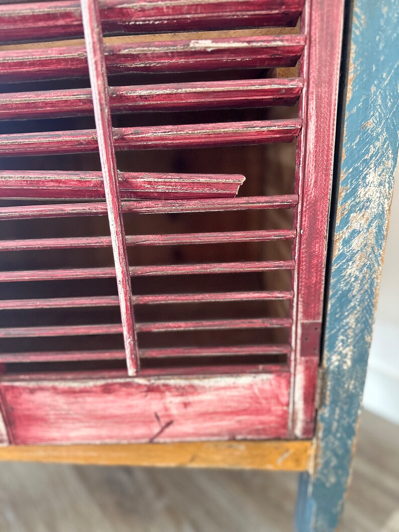 RARE FIND! Boho Chic Shutter Doors Cabinet / Armoire - Etsy