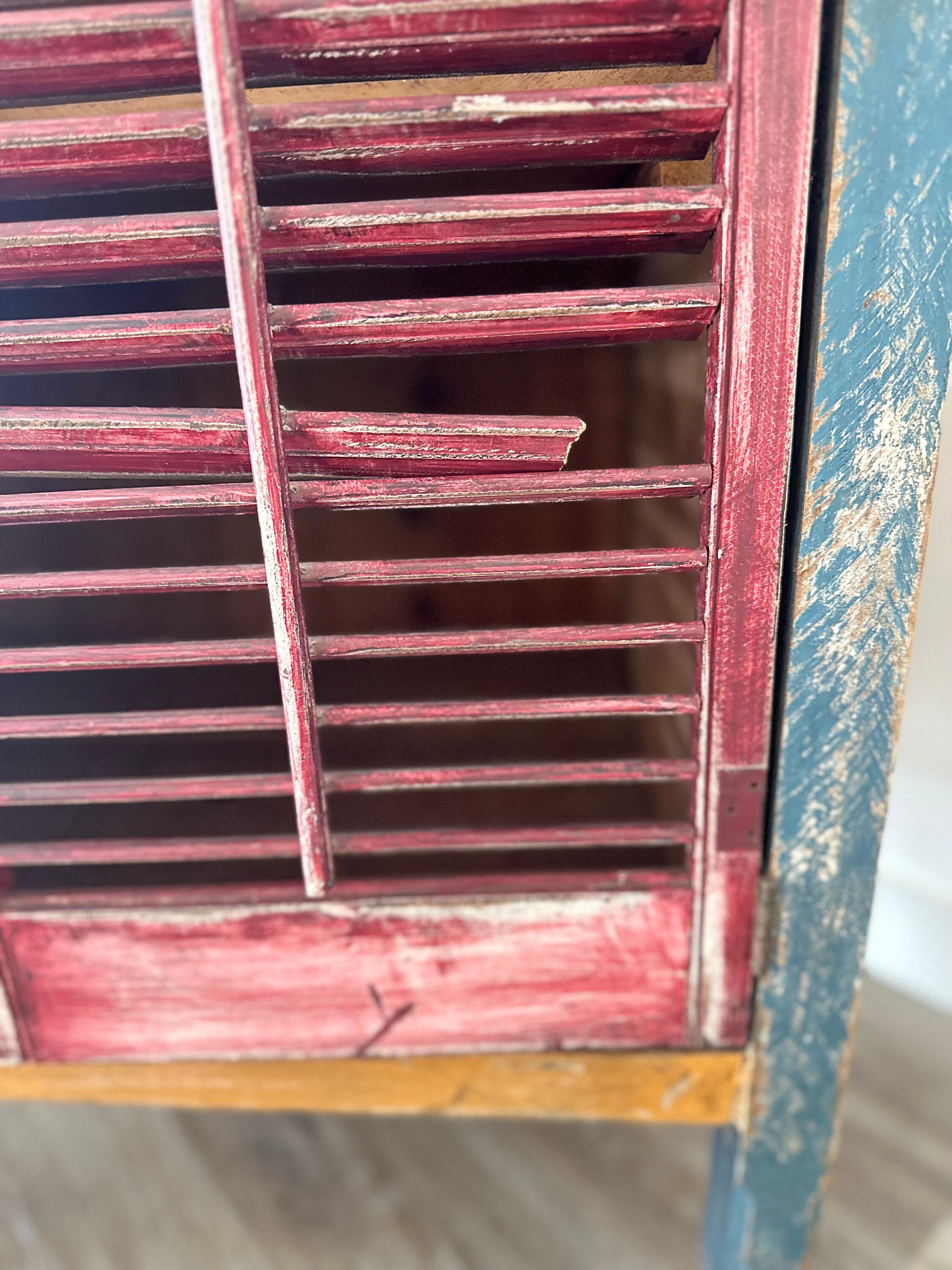 RARE FIND! Boho Chic Shutter Doors Cabinet / Armoire - Etsy