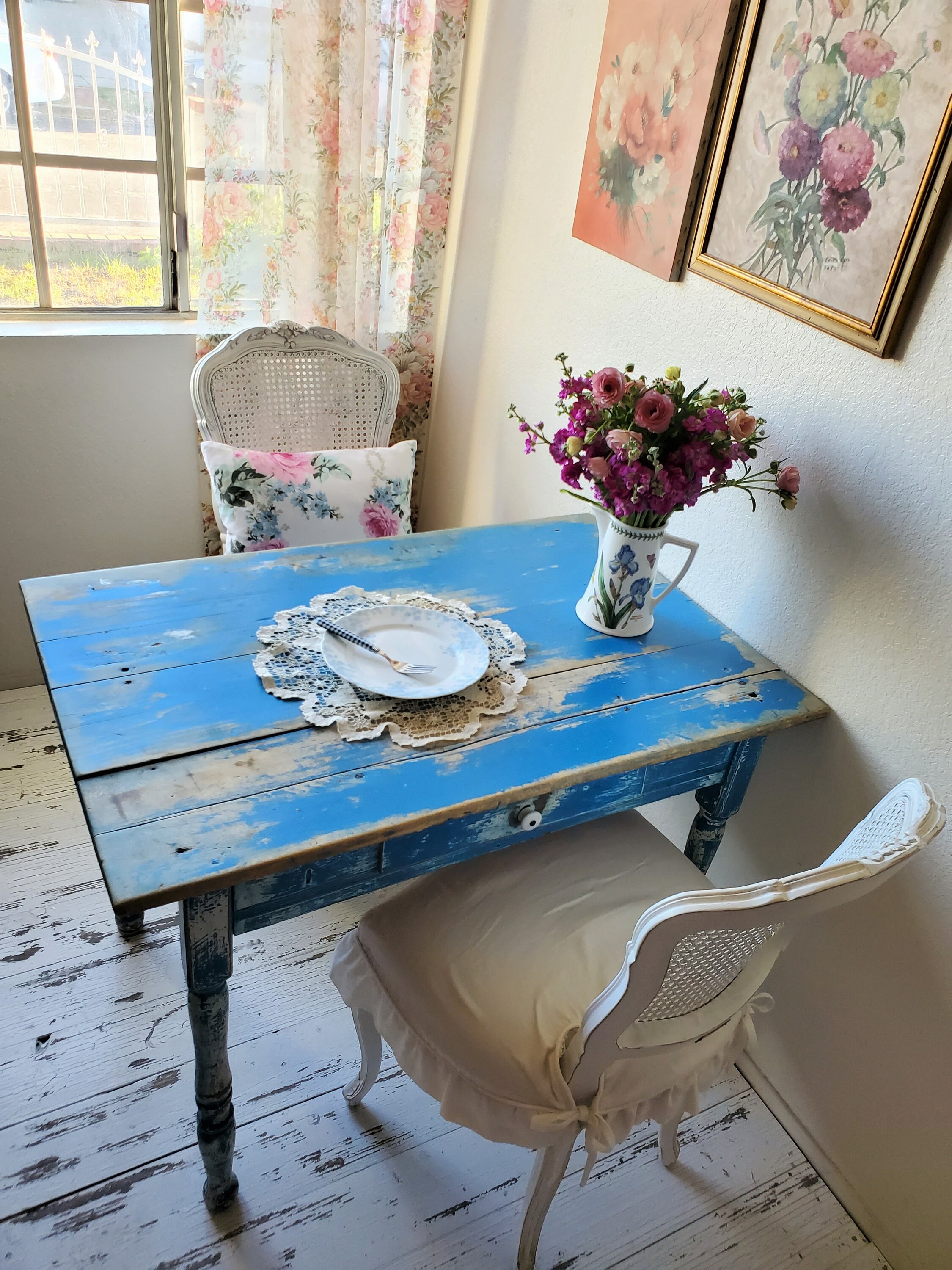 Shabby Chic Blue Living Room