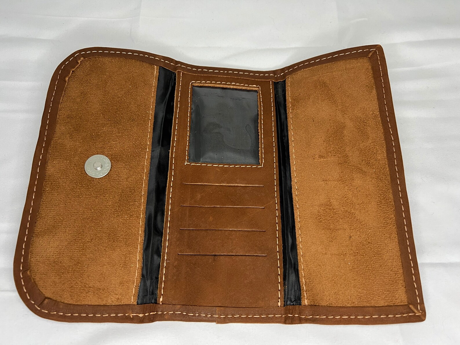 Leather and Floral Embroidered Wallet - Etsy