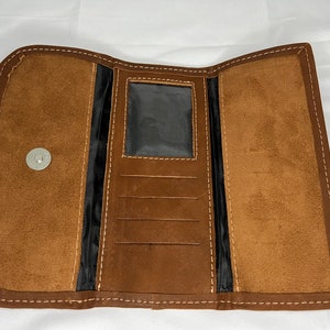 Leather and Floral Embroidered Wallet - Etsy