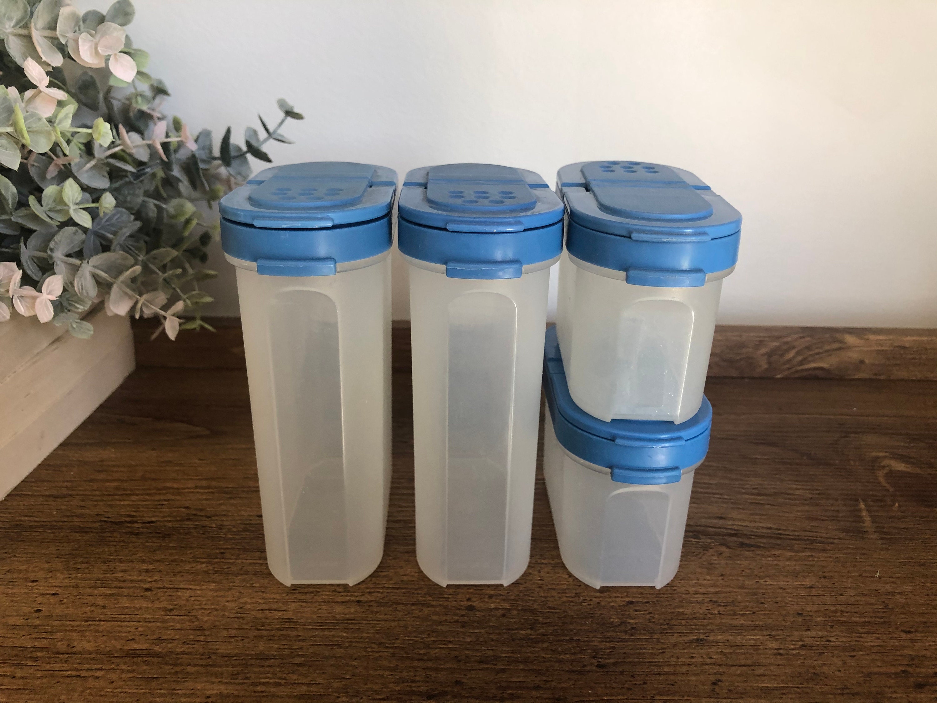 Tupperware Spice Shaker Containers with Blue Seals-Modular | Etsy