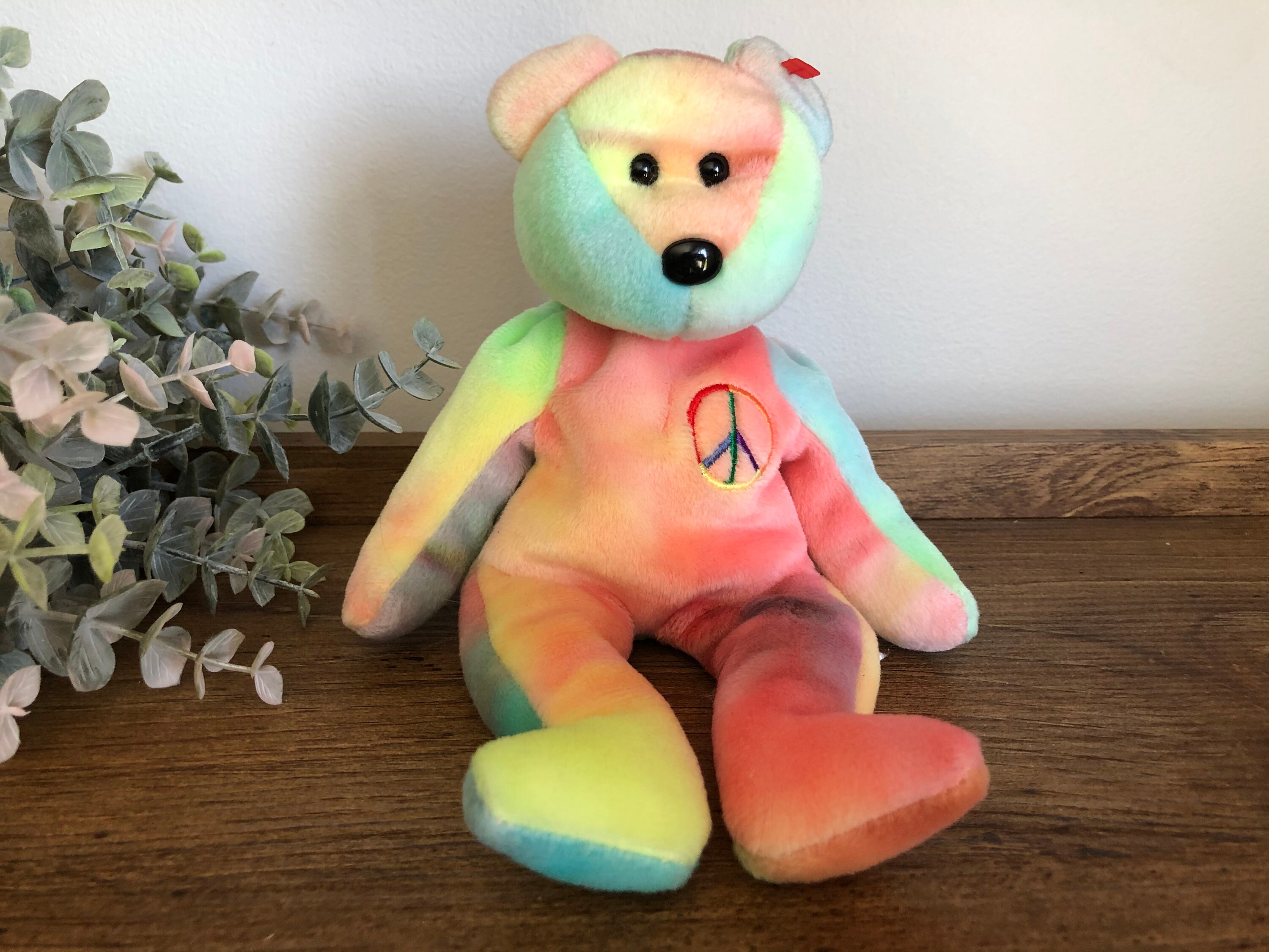 TY Beanie Baby Peace el oso tie-dye Colores | Etsy