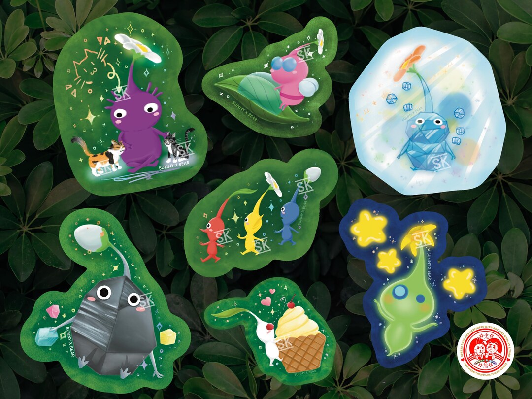 Pikmin Inspired Laminated Vinyl Stickers - Etsy