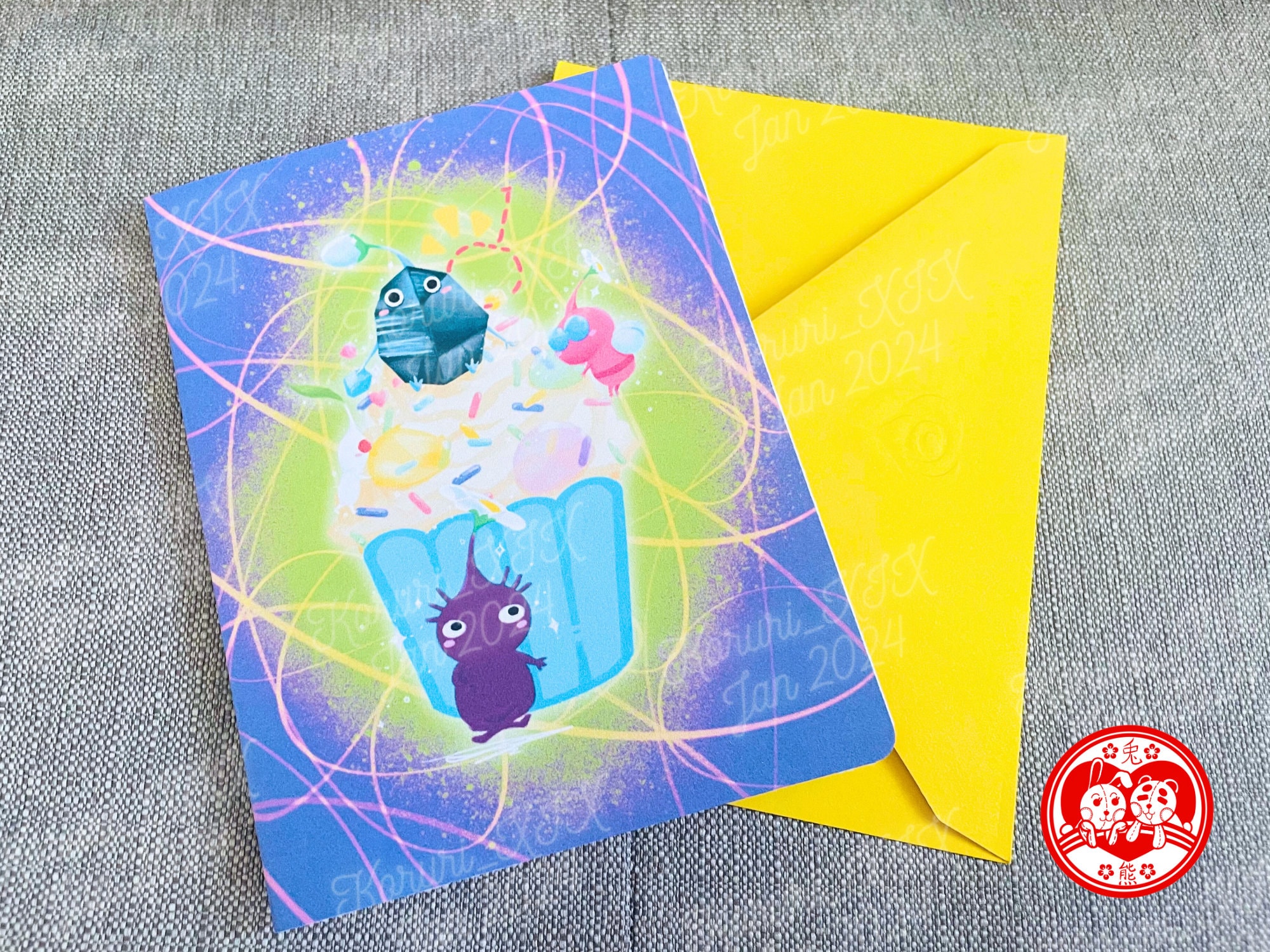 Pikmin Inspired Birthday Card - Etsy