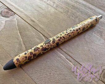 Black and Purple Glitter Peak a Boo Epoxy Pen - Etsy