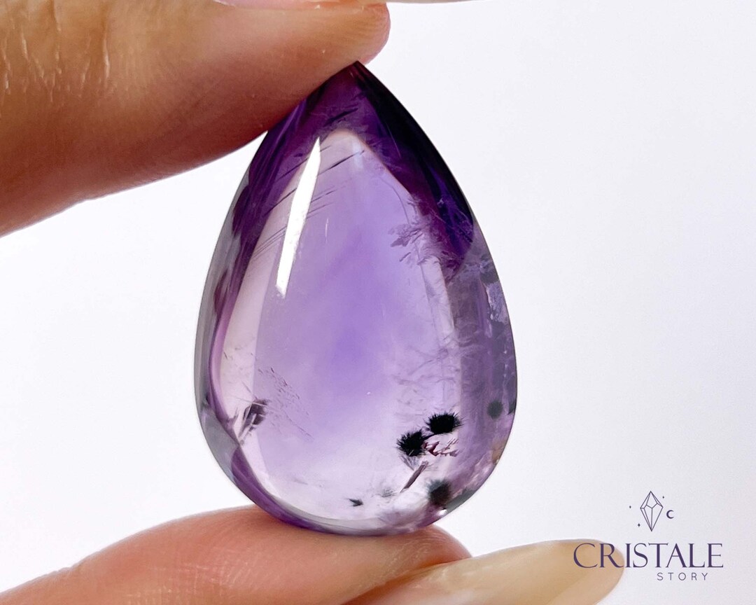 Rare Amethyst With Hollandite, Teardrop, Rare Crystals, Pendant, Reiki ...