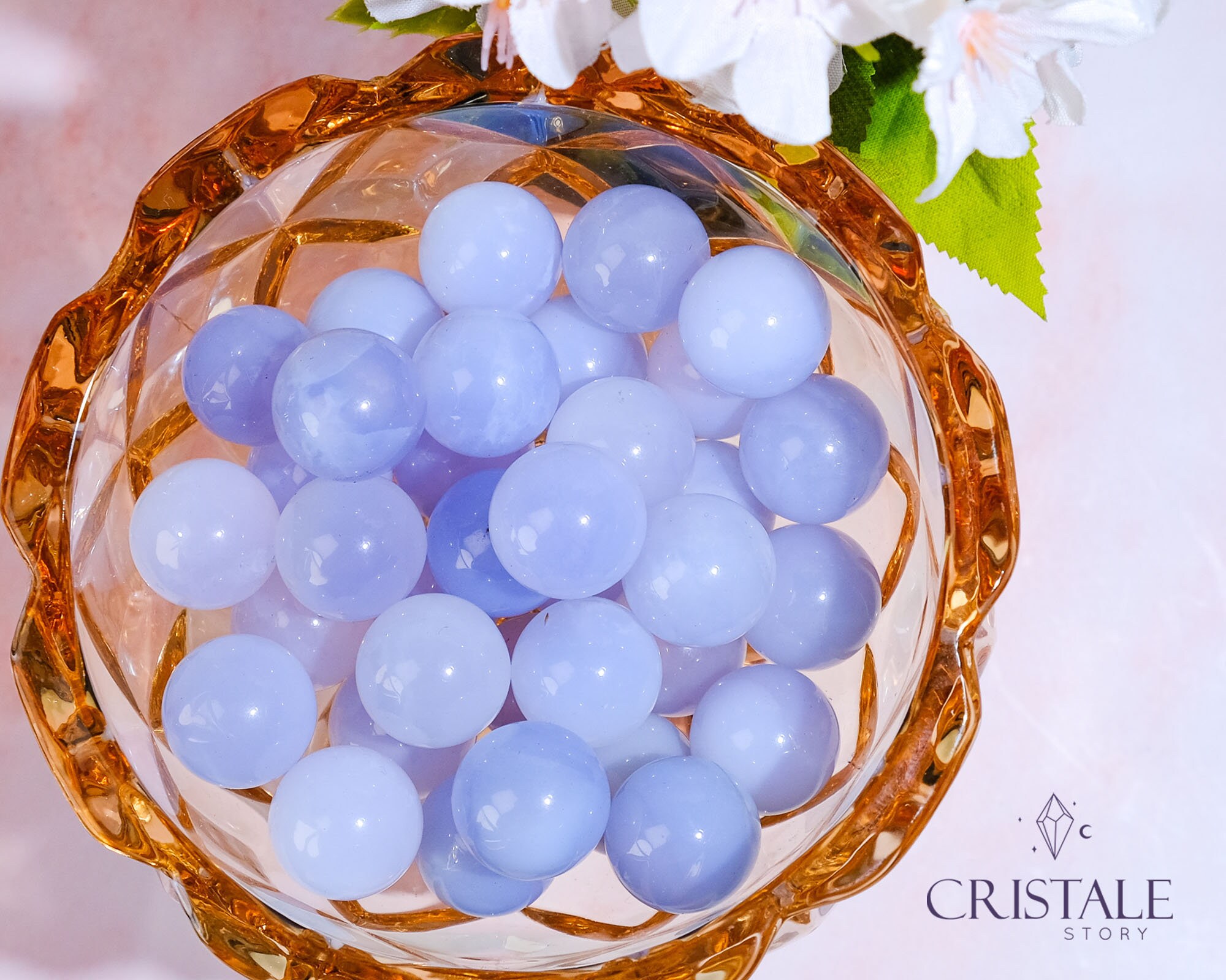 Home & Living Blue chalcedony mini sphere Rocks & Geodes Home Décor ...
