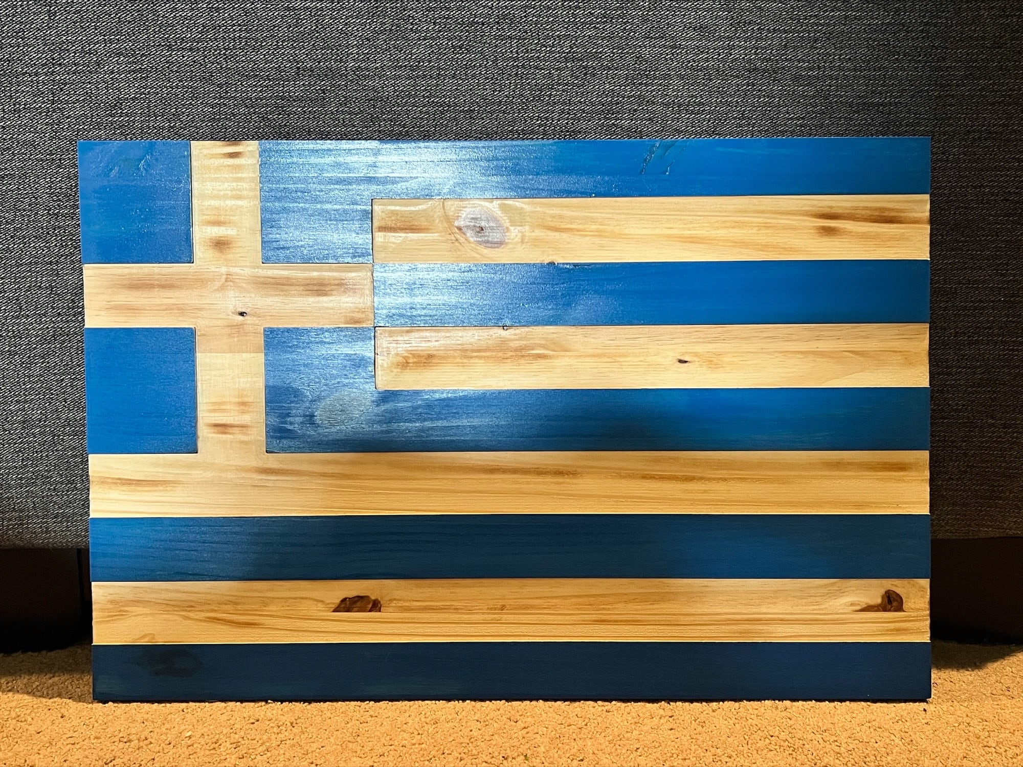 Rustic Wood Greek Flag Wall Art | Wooden Greek Flag | Country of Greece ...