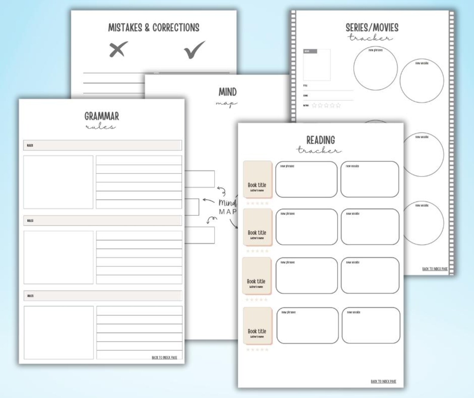 Language Learning Booklet Printable | Language Learning Planner | Grammar, Vocabulary, Movies ...
