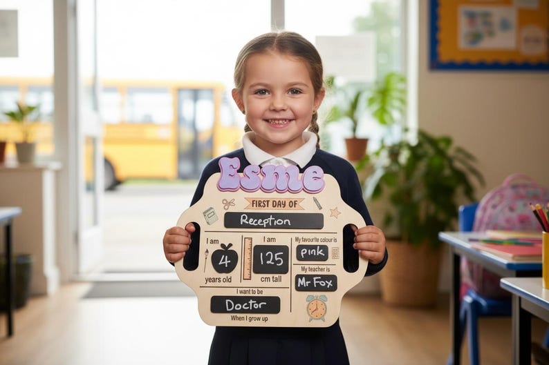 Personalized 1st Day of School Sign | Wooden Milestone Board - Etsy