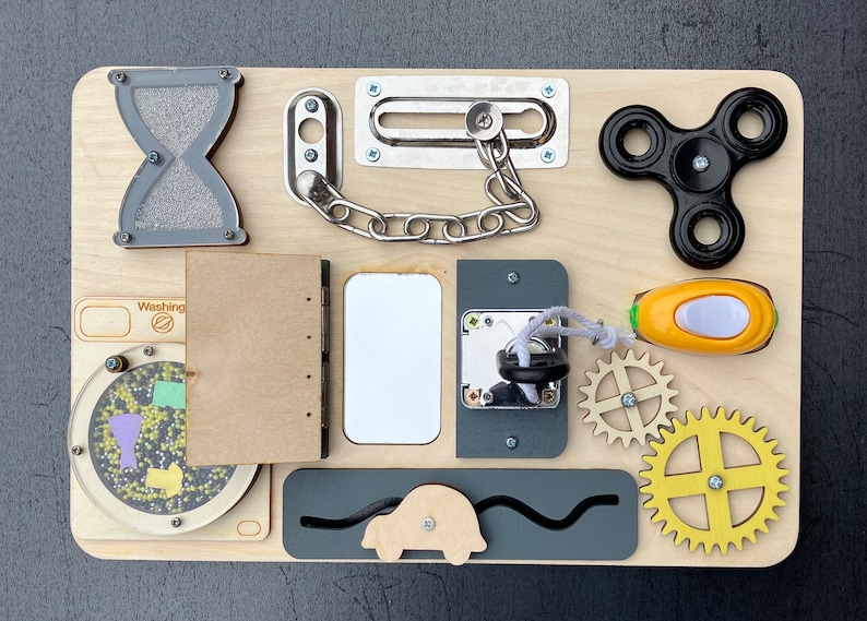 Montessori Busy Board for Toddlers, Sensory Activity Board - Etsy UK