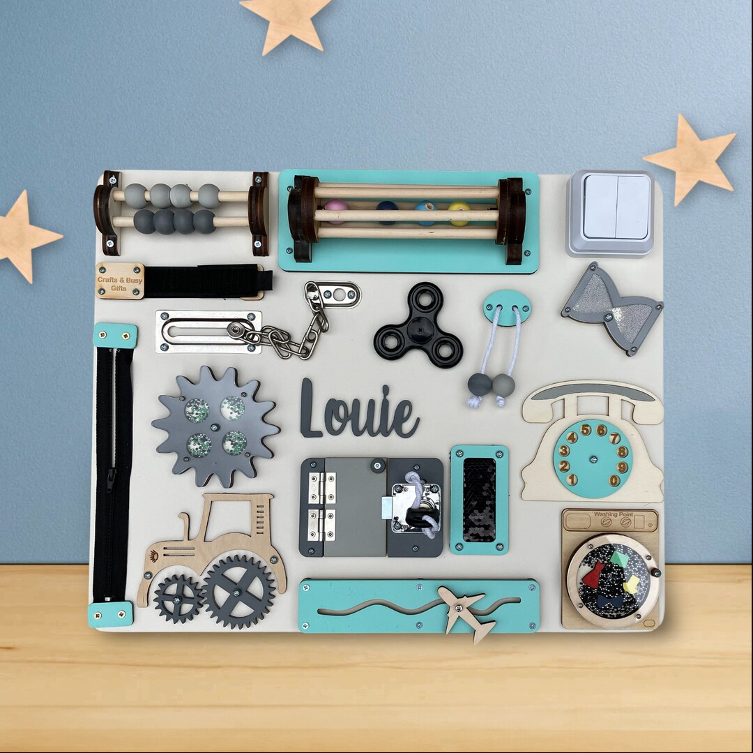 Montessori Multicoloured Rainbow Busyboard Activity Sensory Educational ...