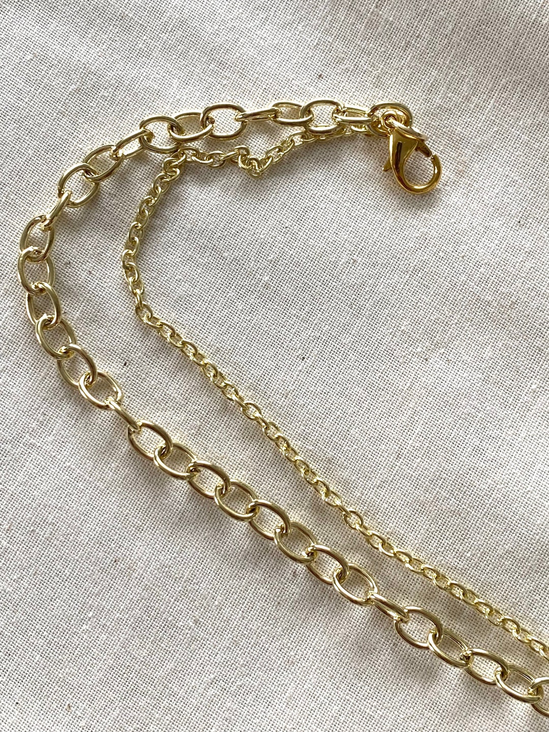 Double Chain Necklace Gold Double Chain Necklace - Etsy