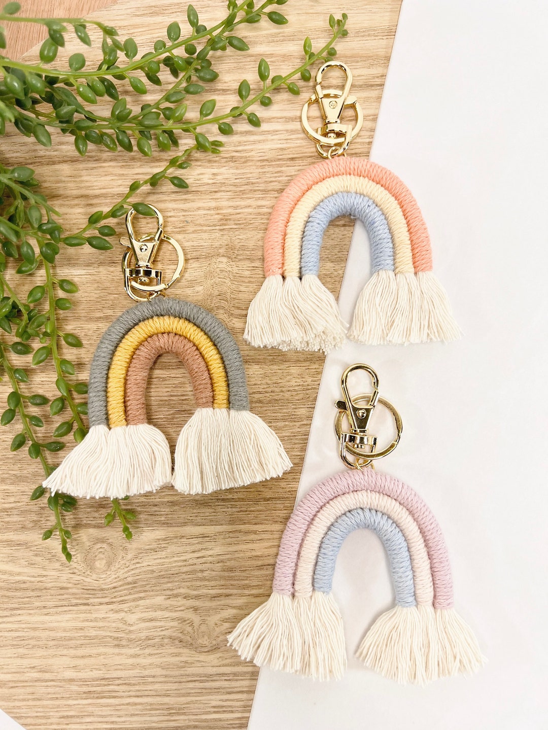 Pixie Rainbow Tassel Keyring Crafting Blank Keychain Rainbow Gift Idea ...
