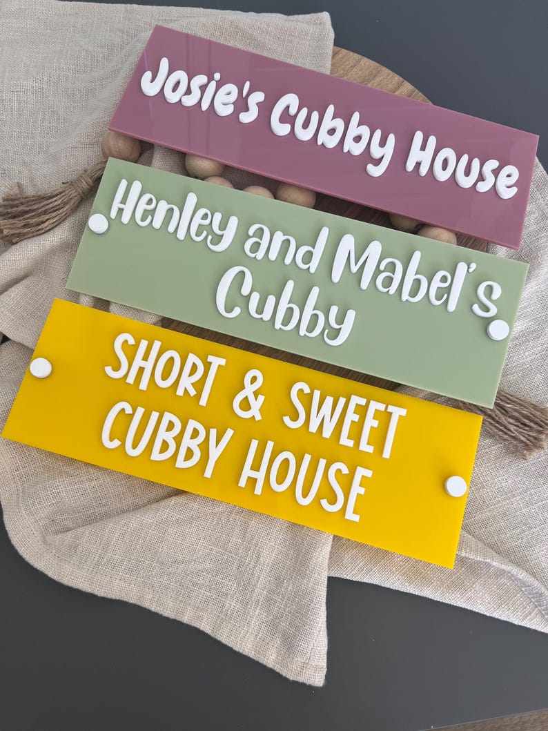 Personalized Acrylic Cubby House Sign: Custom Kids Playroom Decor ...