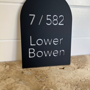 Small (A5) Arch House Number Signage | Manly Dual Layered Style ...